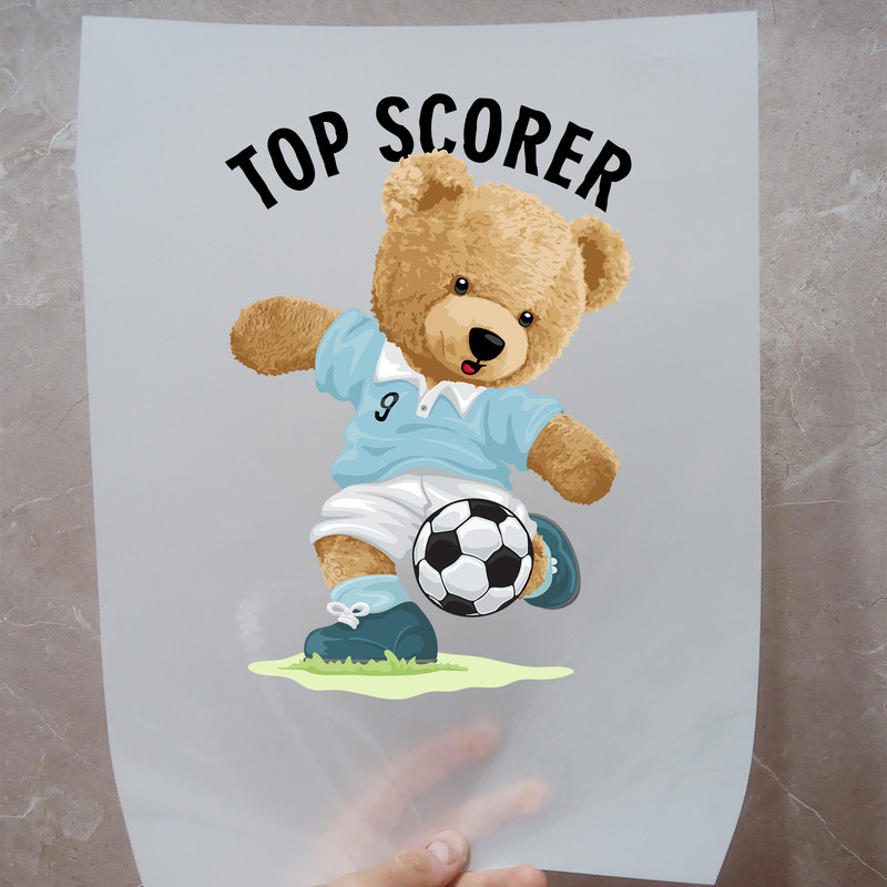 قیمت و خرید استیکر پارچه و لباس مدل dtf طرح تدی کد H30.55 مجموعه 12 عددی