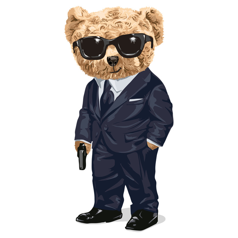 قیمت و خرید استیکر پارچه و لباس مدل dtf طرح تدی کد H20.158 مجموعه 3 عددی