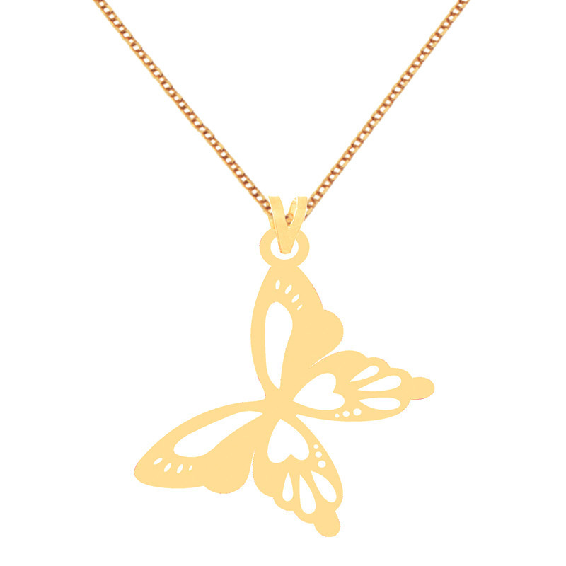 قیمت و خرید گردنبند طلا 18 عیار زنانه الن نار مدل پروانه ELN70069