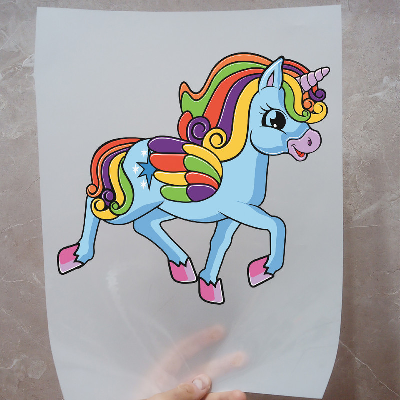 قیمت و خرید استیکر پارچه و لباس مدل dtf طرح یونیکورن کد H20.668 مجموعه 3 عددی