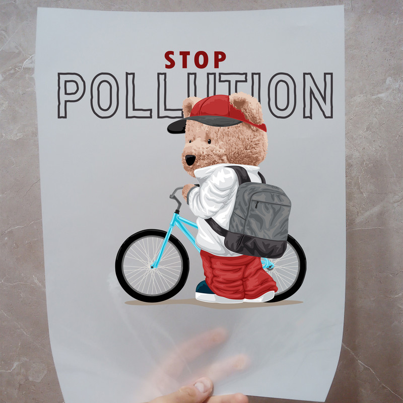 قیمت و خرید استیکر پارچه و لباس مدل dtf طرح تدی کد H15.20 مجموعه 12 عددی