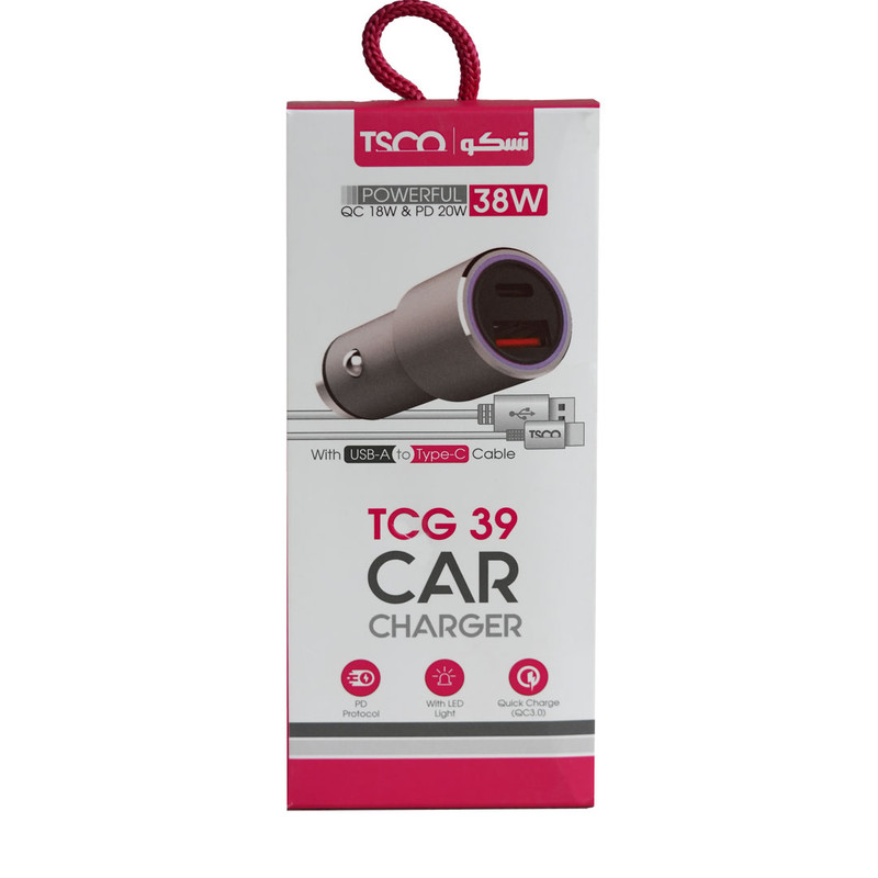 قیمت و خرید شارژر فندکی 20 وات تسکو مدل TCG 39