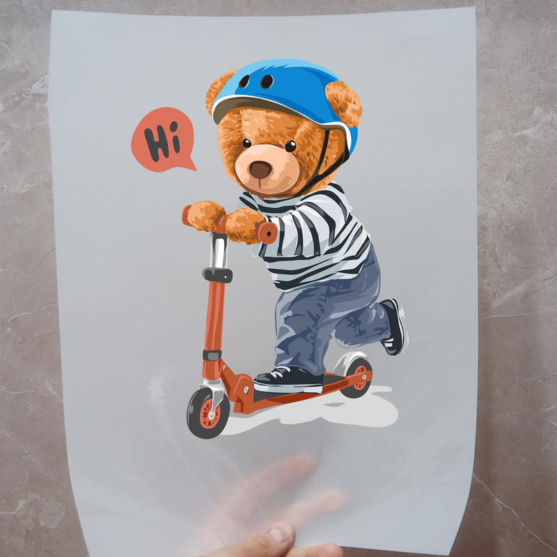 قیمت و خرید استیکر پارچه و لباس مدل dtf طرح تدی کد H20.175 مجموعه 3 عددی