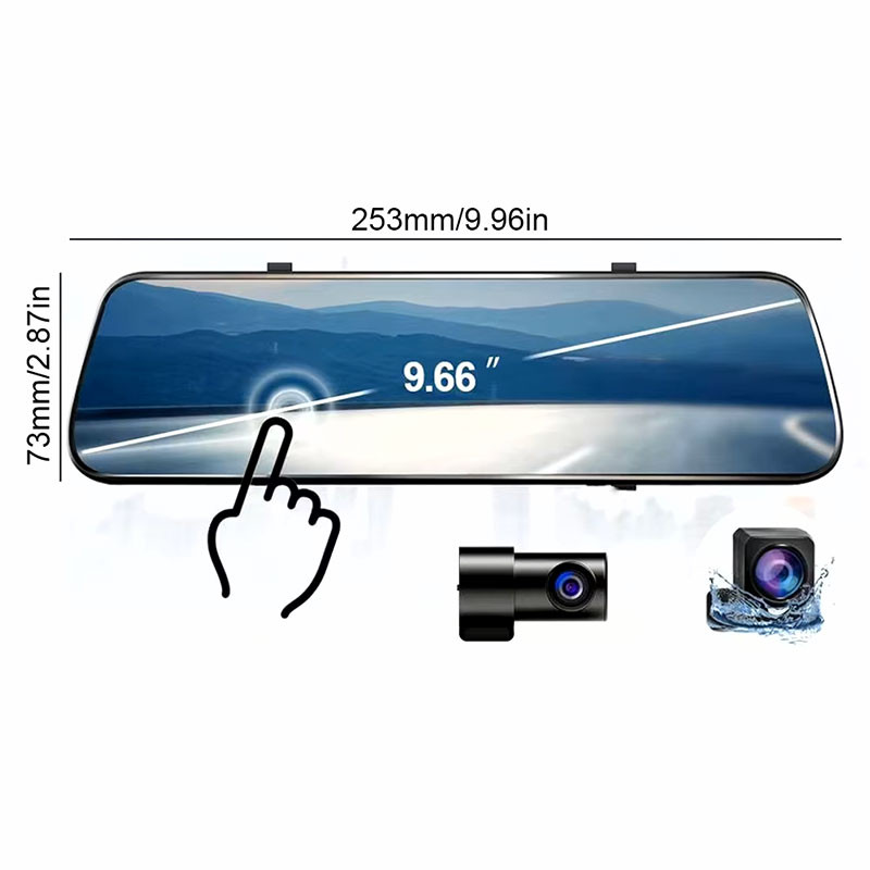 قیمت و خرید دوربین فیلم برداری ثبت وقایع خودرو مدل آینه‌ای لمسی RoadLens-WS8