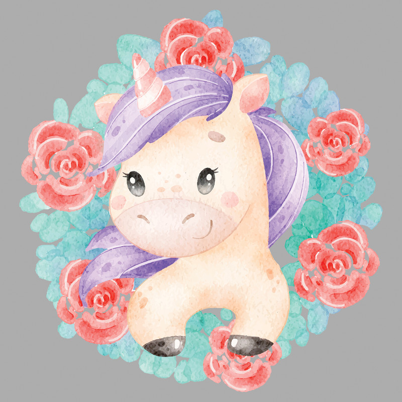 قیمت و خرید استیکر پارچه و لباس مدل dtf طرح یونیکورن کد H20.142 مجموعه 3 عددی