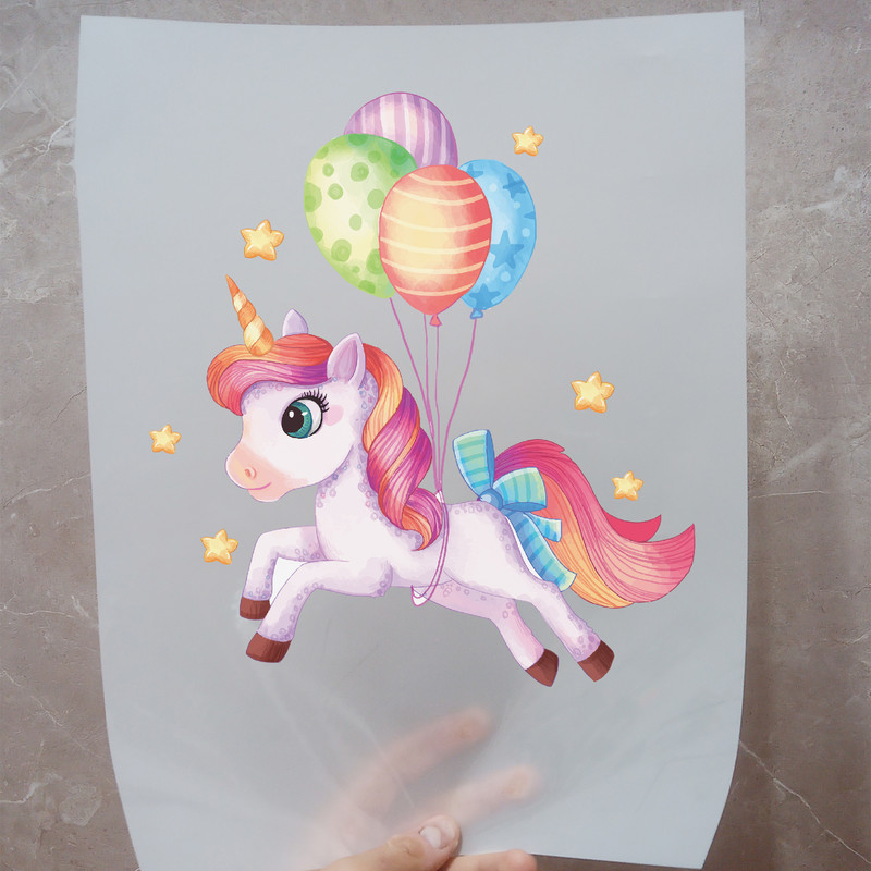 قیمت و خرید استیکر پارچه و لباس مدل dtf طرح یونیکورن کد H20.128 مجموعه 6 عددی