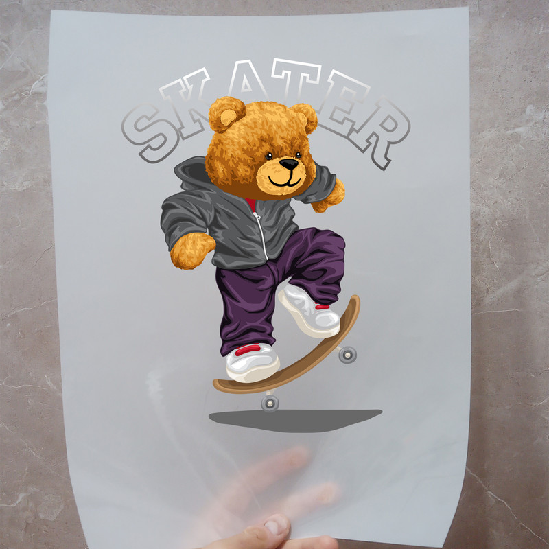 قیمت و خرید استیکر پارچه و لباس مدل dtf طرح تدی کد H15.104 مجموعه 24 عددی