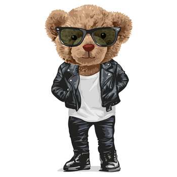 قیمت و خرید استیکر پارچه و لباس مدل dtf طرح تدی کد H15.122 مجموعه 4 عددی