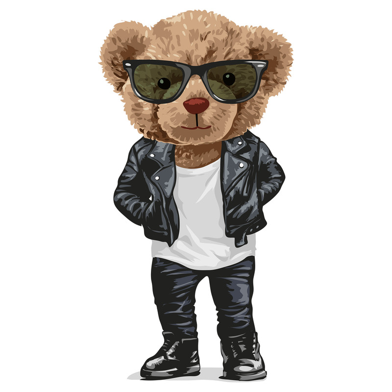 قیمت و خرید استیکر پارچه و لباس مدل dtf طرح تدی کد H15.122 مجموعه 12 عددی