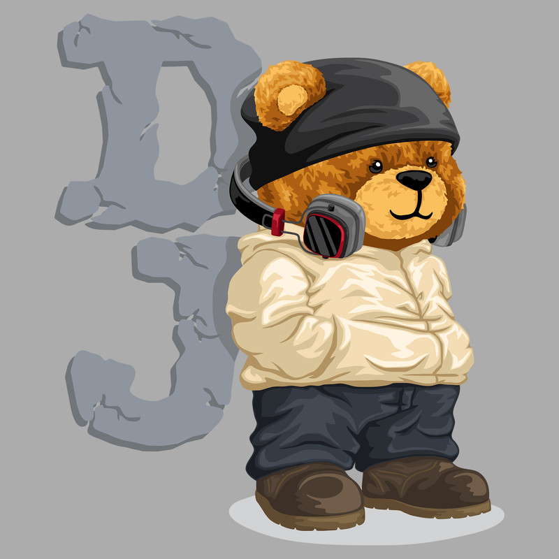 قیمت و خرید استیکر پارچه و لباس مدل dtf طرح تدی کد H20.105 مجموعه 3 عددی