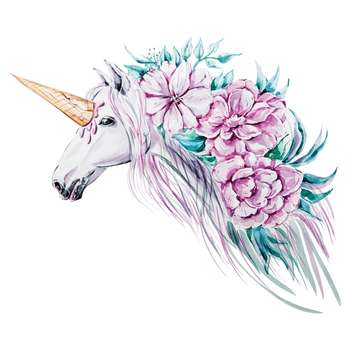 قیمت و خرید استیکر پارچه و لباس مدل dtf طرح یونیکورن کد H15.143 مجموعه 4 عددی