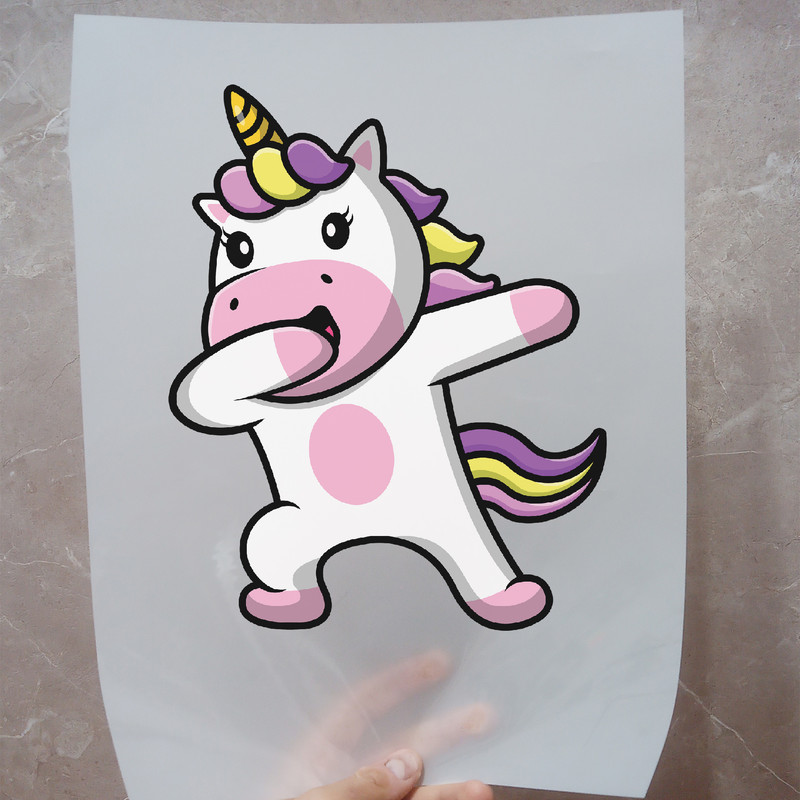 قیمت و خرید استیکر پارچه و لباس مدل dtf طرح یونیکورن کد H15.950 مجموعه 4 عددی