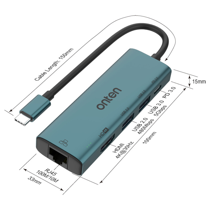 قیمت و خرید مبدل USB-C به HDMI اونتن مدل OTN-UC125