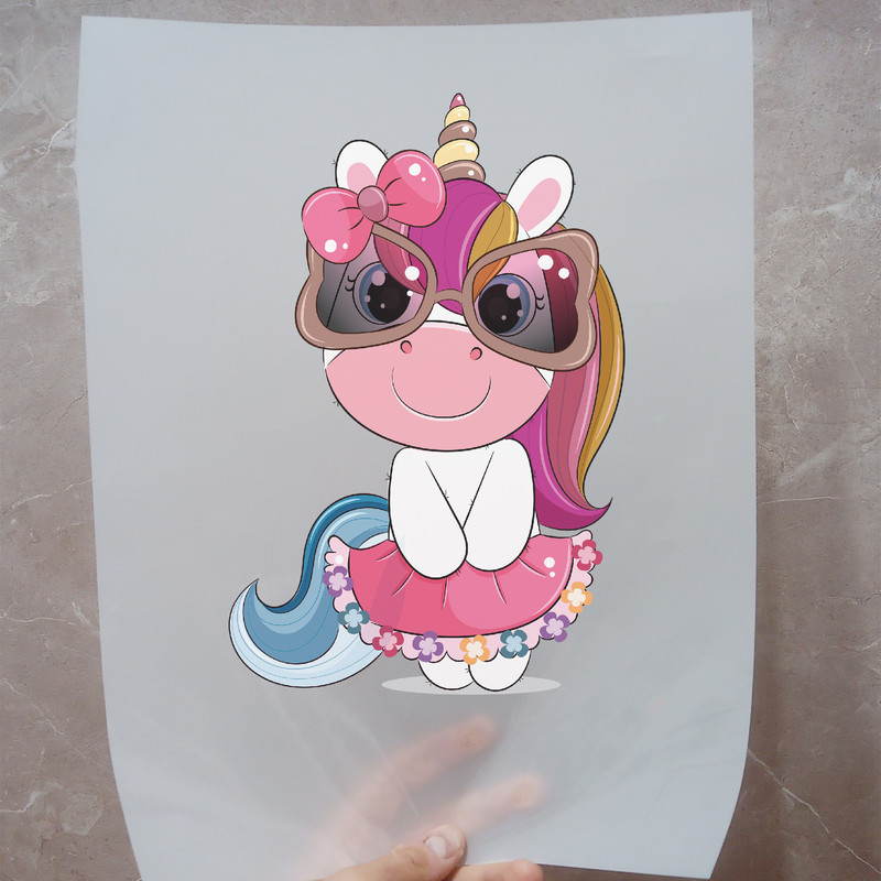 قیمت و خرید استیکر پارچه و لباس مدل dtf طرح یونیکورن کد H20.359 مجموعه 3 عددی