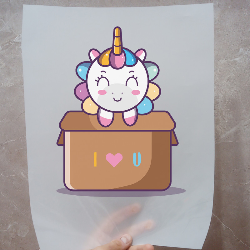 قیمت و خرید استیکر پارچه و لباس مدل dtf طرح یونیکورن کد H15.920 مجموعه 4 عددی