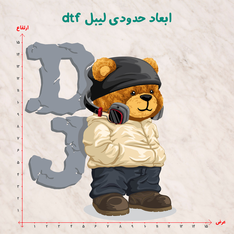 قیمت و خرید استیکر پارچه و لباس مدل dtf طرح تدی کد H15.105 مجموعه 4 عددی