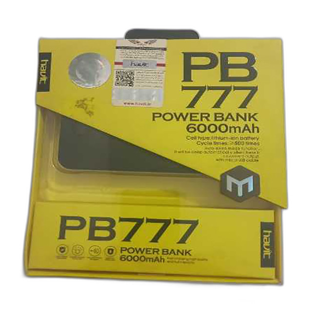 قیمت و خرید پاوربانک هویت مدل HV-PB777 ظرفیت 6000 میلی آمپر ساعت