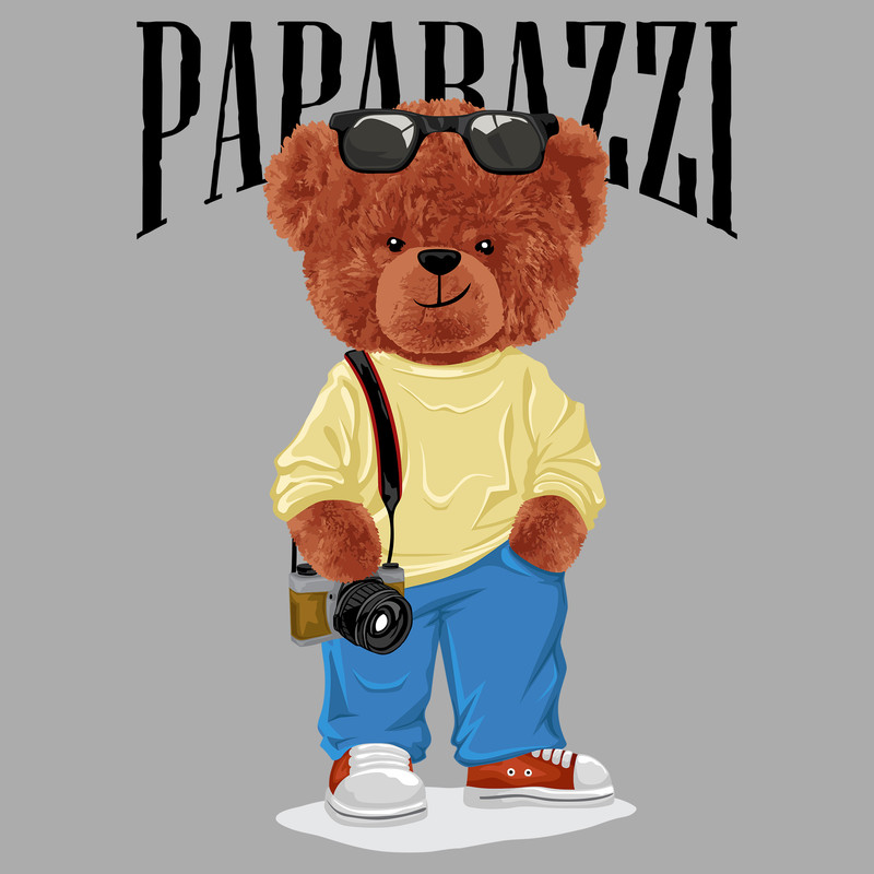 قیمت و خرید استیکر پارچه و لباس مدل dtf طرح تدی کد H15.32 مجموعه 4 عددی