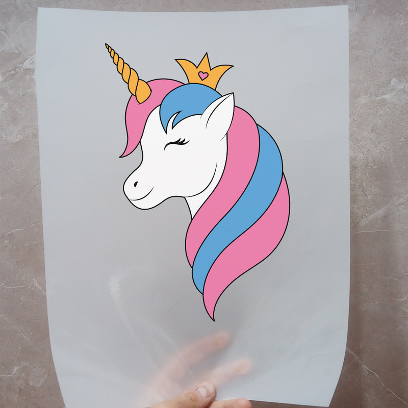 قیمت و خرید استیکر پارچه و لباس مدل dtf طرح یونیکورن کد H20.166 مجموعه 6 عددی