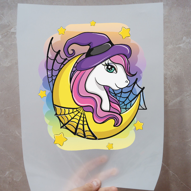 قیمت و خرید استیکر پارچه و لباس مدل dtf طرح یونیکورن کد H20.253 مجموعه 6 عددی