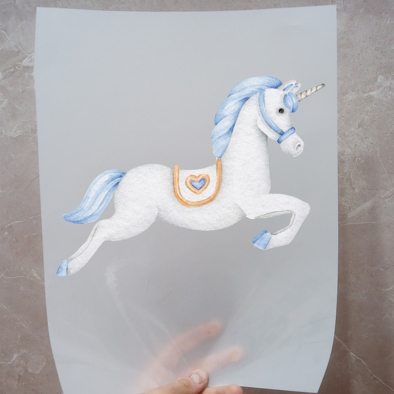 قیمت و خرید استیکر پارچه و لباس مدل dtf طرح یونیکورن کد H20.487 مجموعه 3 عددی