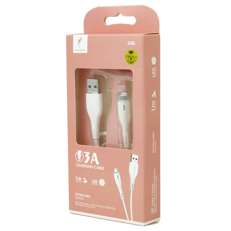 قیمت و خرید کابل تبدیل Usb به لایتنینگ اسکای دلفین مدل S48l طول 1متر
