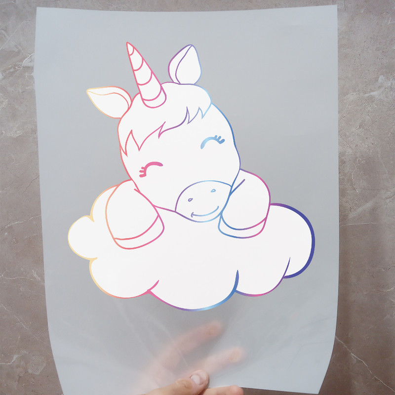 قیمت و خرید استیکر پارچه و لباس مدل dtf طرح یونیکورن کد H20.396 مجموعه 3 عددی