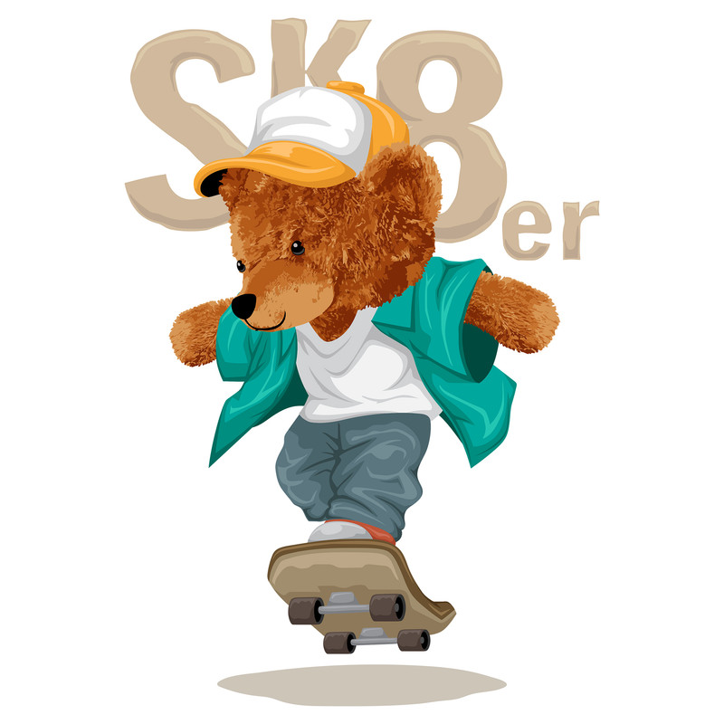 قیمت و خرید استیکر پارچه و لباس مدل dtf طرح تدی کد H20.30 مجموعه 3 عددی