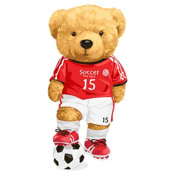 قیمت و خرید استیکر پارچه و لباس مدل dtf طرح تدی کد H15.193 مجموعه 4 عددی