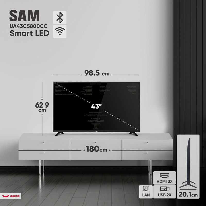 قیمت و خرید تلویزیون 43 اینچ ال ای دی هوشمند سام مدل UA43C5800CC