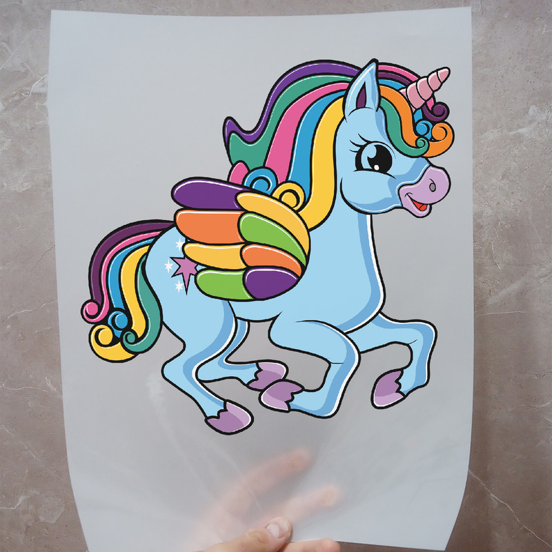 قیمت و خرید استیکر پارچه و لباس مدل dtf طرح یونیکورن کد H20.659 مجموعه 3 عددی