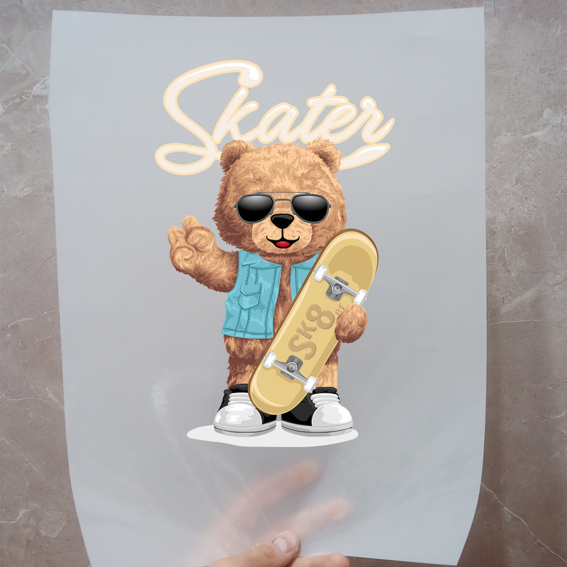 قیمت و خرید استیکر پارچه و لباس مدل dtf طرح تدی کد H15.92 مجموعه 4 عددی