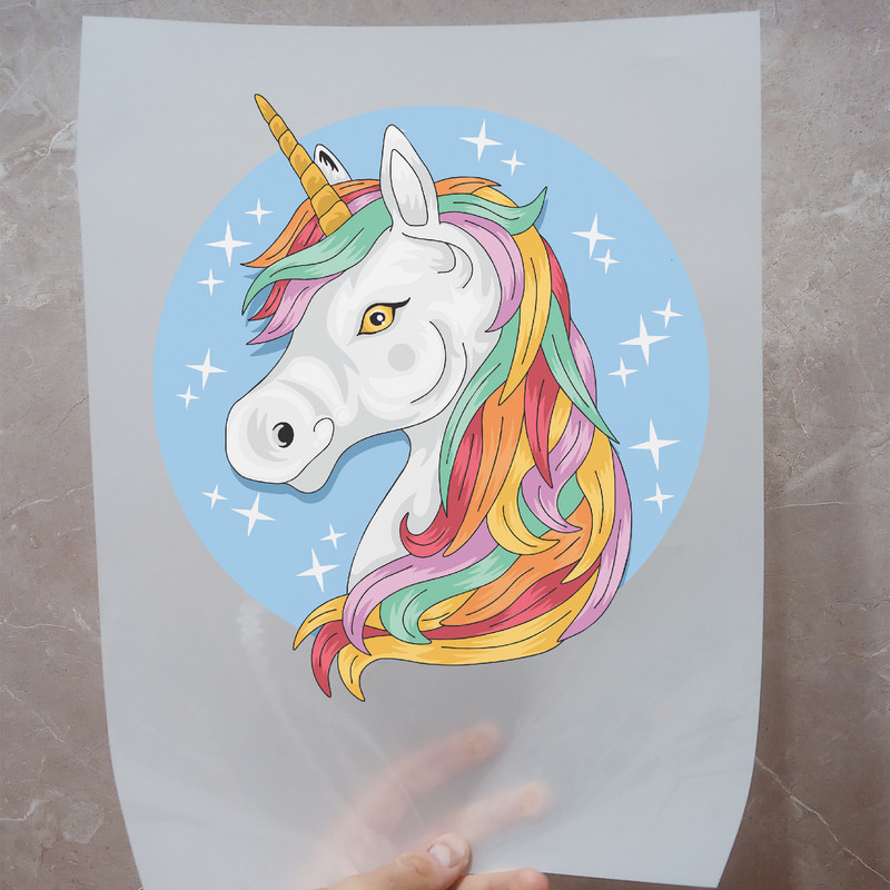 قیمت و خرید استیکر پارچه و لباس مدل dtf طرح یونیکورن کد H20.449 مجموعه 6 عددی