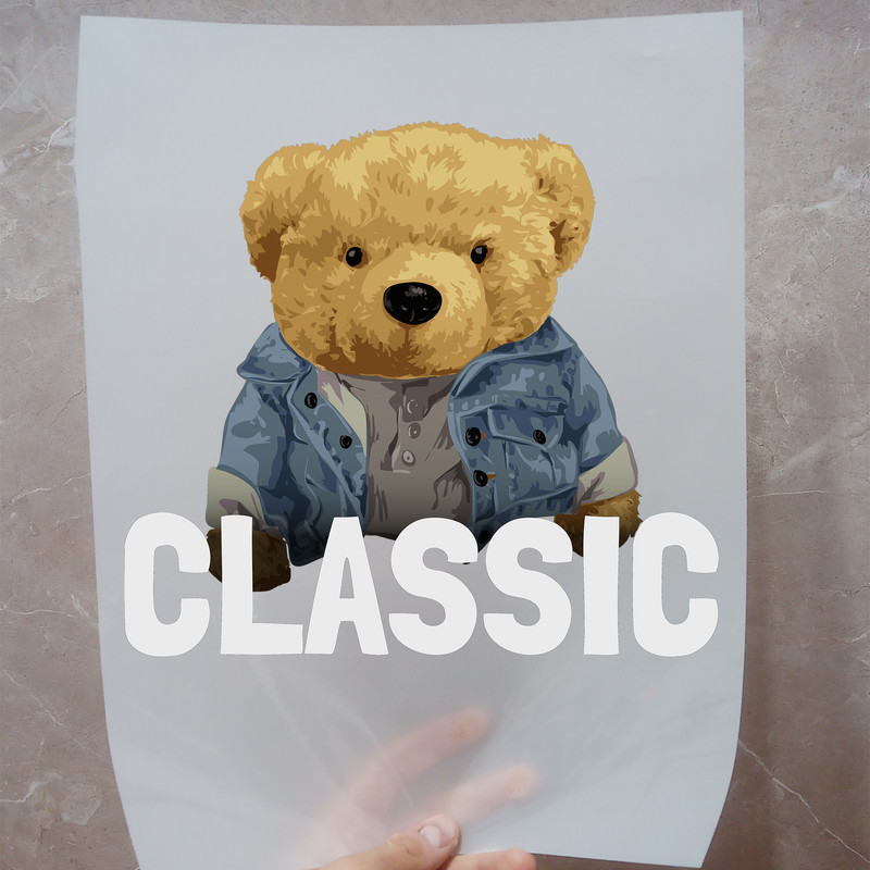 قیمت و خرید استیکر پارچه و لباس مدل dtf طرح تدی کد H20.142 مجموعه 3 عددی