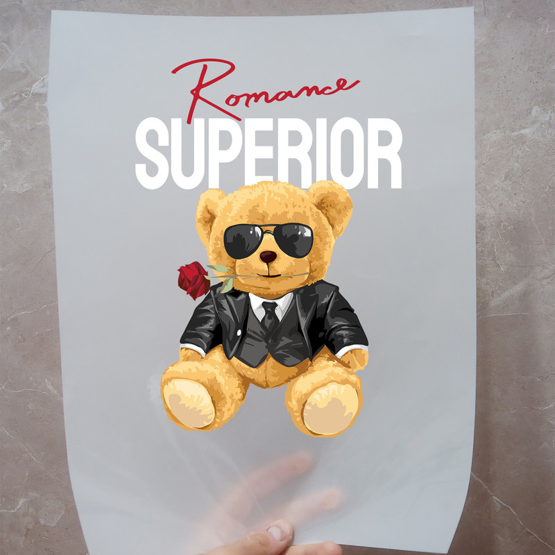 قیمت و خرید استیکر پارچه و لباس مدل dtf طرح تدی کد H15.205 مجموعه 12 عددی