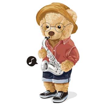 قیمت و خرید استیکر پارچه و لباس مدل dtf طرح تدی کد H15.161 مجموعه 4 عددی