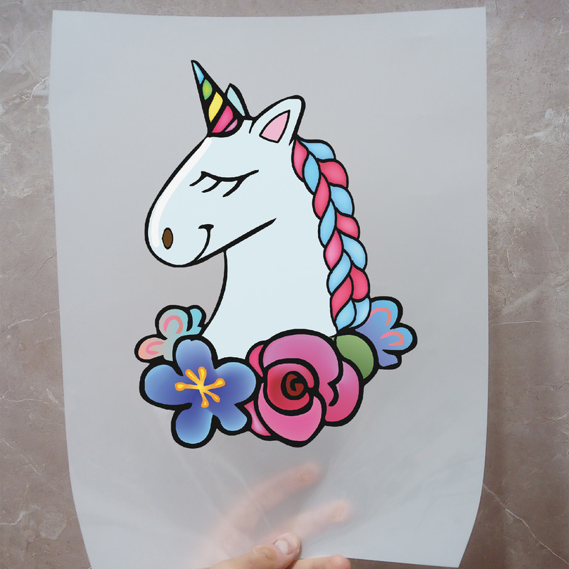 قیمت و خرید استیکر پارچه و لباس مدل dtf طرح یونیکورن کد H20.818 مجموعه 3 عددی