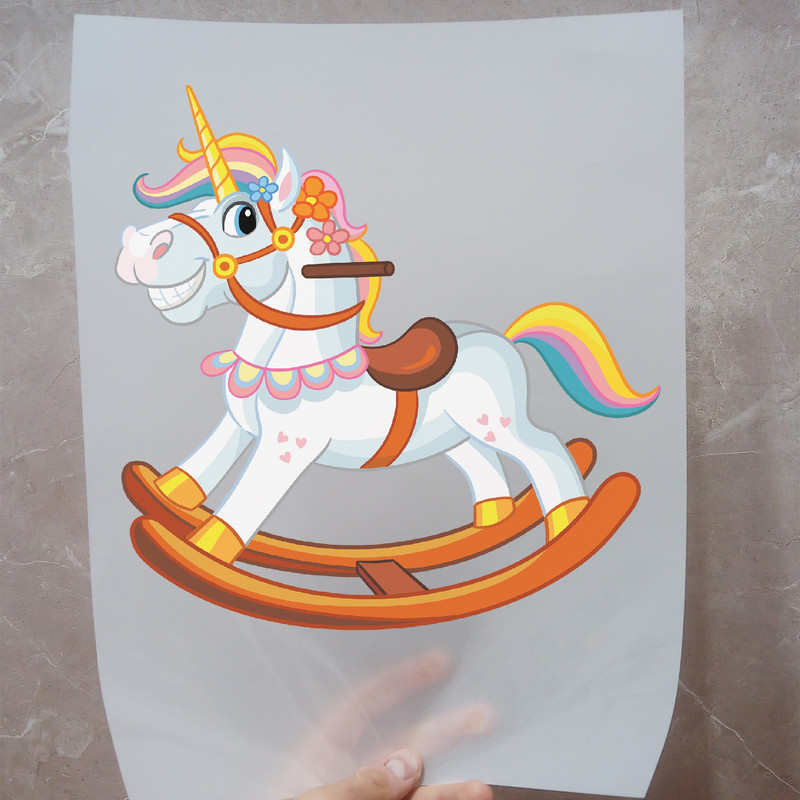 قیمت و خرید استیکر پارچه و لباس مدل dtf طرح یونیکورن کد H15.876 مجموعه 4 عددی