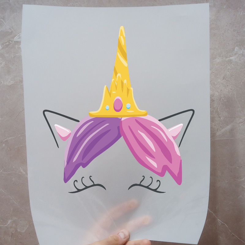 قیمت و خرید استیکر پارچه و لباس مدل dtf طرح یونیکورن کد H20.27 مجموعه 3 عددی