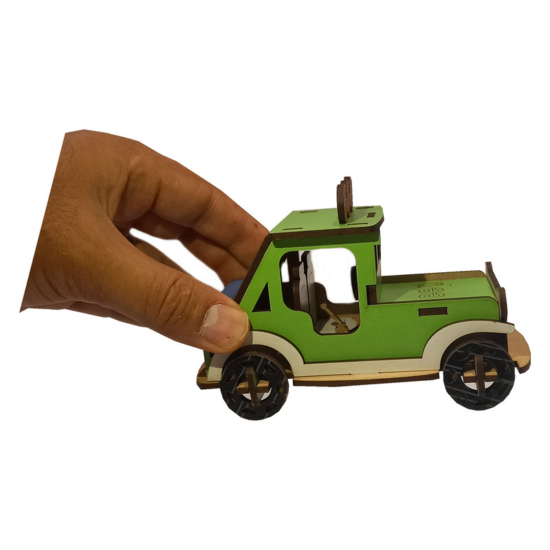 قیمت و خرید ماکت دکوری مدل کلبه پارکینگ دار و ماشین ها TMP مجموعه 4 عددی