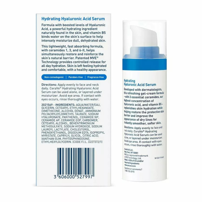 قیمت و خرید سرم پوست سراوی مدل HYDRATING HYALURONIC ACID حجم 30 میلی لیتر