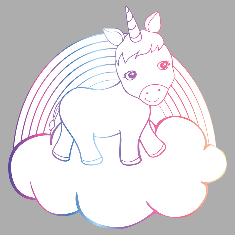 قیمت و خرید استیکر پارچه و لباس مدل dtf طرح یونیکورن کد H15.394 مجموعه 4 عددی