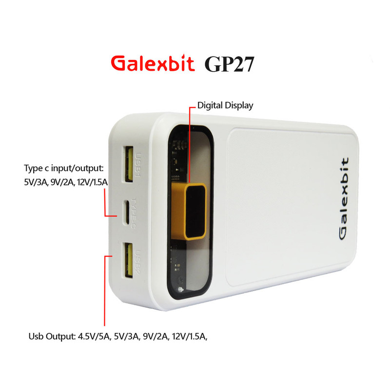 قیمت و خرید پاوربانک گلکسبیت مدل GP27 PD ظرفیت 20000 میلی آمپر ساعت