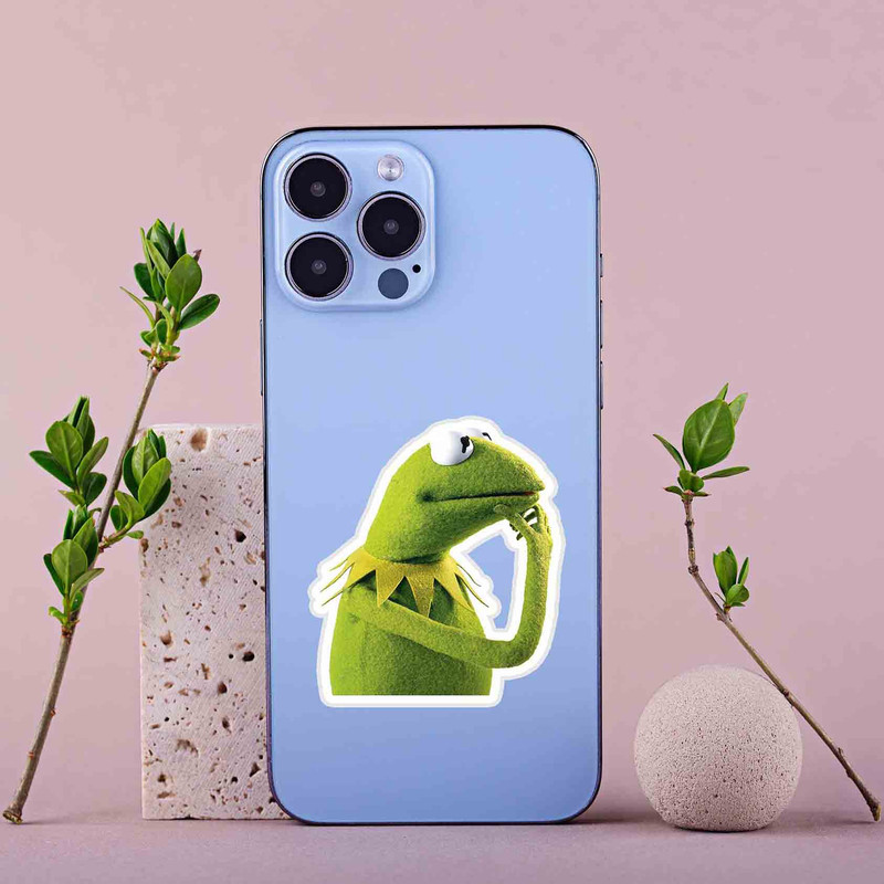 قیمت و خرید استیکر لپ تاپ طرح Kermit Contemplating, an aesthetic کد ST1060