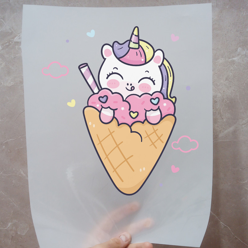 قیمت و خرید استیکر پارچه و لباس مدل dtf طرح یونیکورن کد H20.228 مجموعه 6 عددی