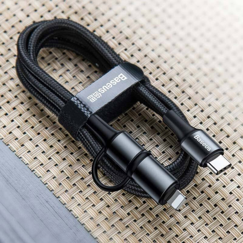 قیمت و خرید کابل تبدیل Usb C به Usb C لایتنینگ باسئوس مدل Caltyw 60w