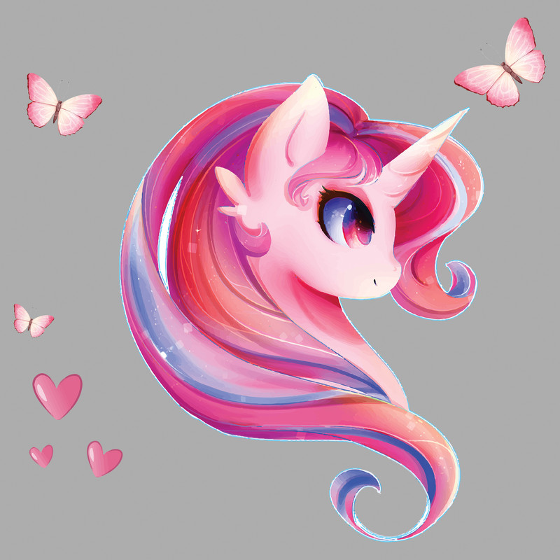 قیمت و خرید استیکر پارچه و لباس مدل dtf طرح یونیکورن کد H15.348 مجموعه 4 عددی