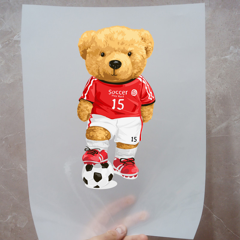 قیمت و خرید استیکر پارچه و لباس مدل dtf طرح تدی کد H20.193 مجموعه 3 عددی