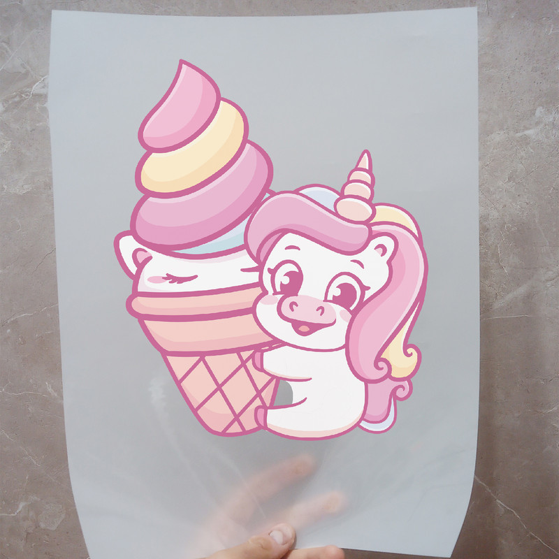 قیمت و خرید استیکر پارچه و لباس مدل dtf طرح یونیکورن کد H15.958 مجموعه 4 عددی