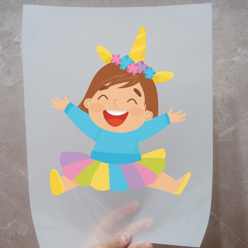 قیمت و خرید استیکر پارچه و لباس مدل dtf طرح یونیکورن کد H15.1005 مجموعه 4 عددی